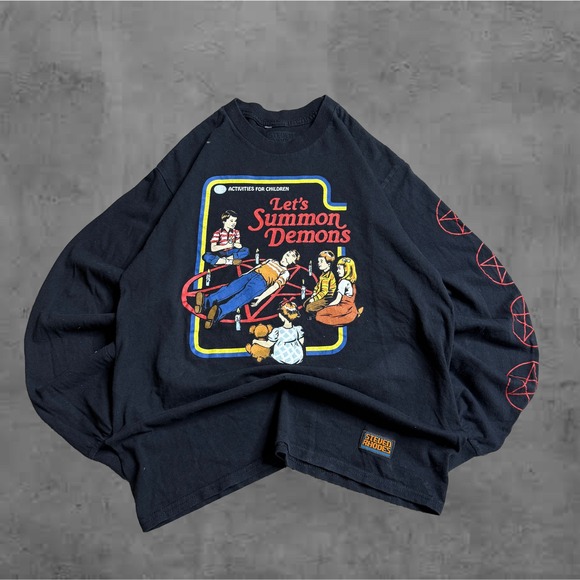 Steven Rhodes | Shirts | Vintage Steven Rhodes Lets Summon Demons Long ...